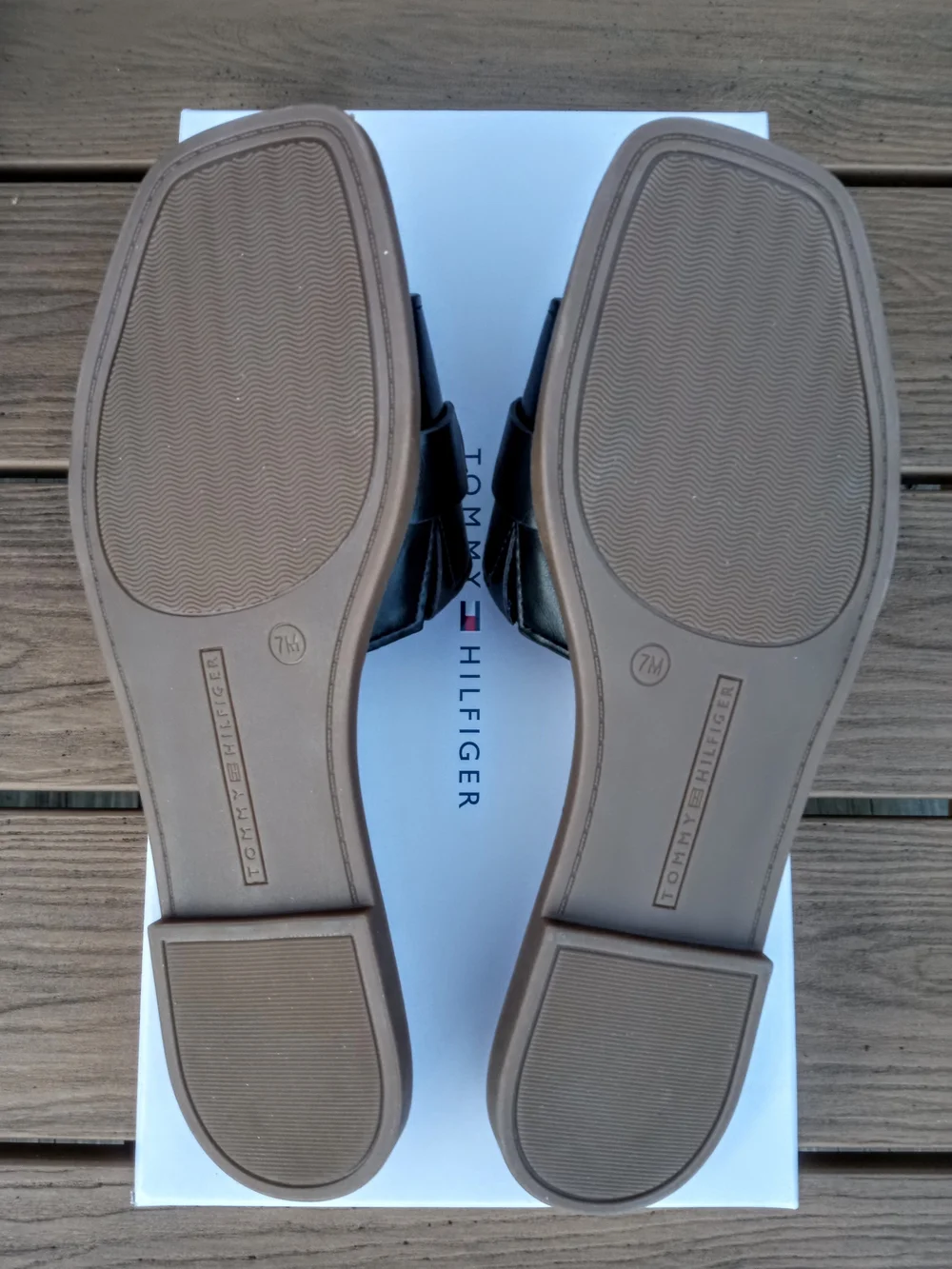 Tommy Hilfiger | Shoes | Tommy Hilfiger Black Leather Slide Mules With ...